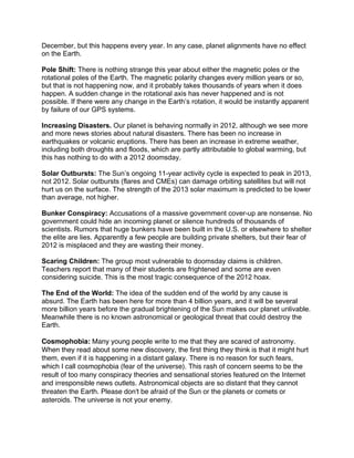 Doomsday 2012-fact-sheet | PDF