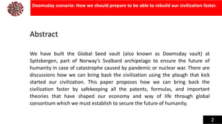 Doomsday scenario: How we should prepare to be able to rebuild our ...