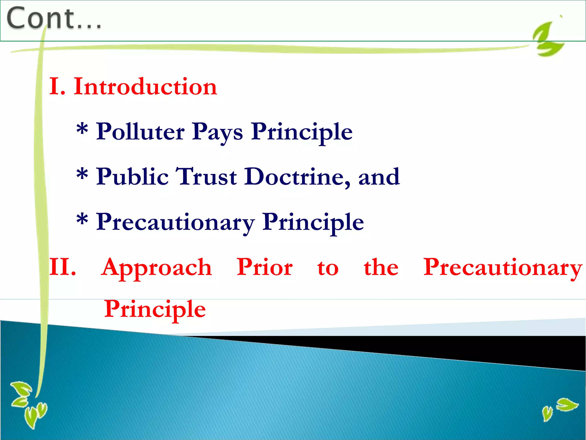 The Precautionary Principle in International Environmental Law | PPT