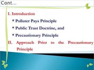 The Precautionary Principle in International Environmental Law | PPT