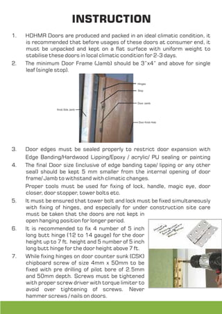 HDHMR Door Instruction Manual | PDF