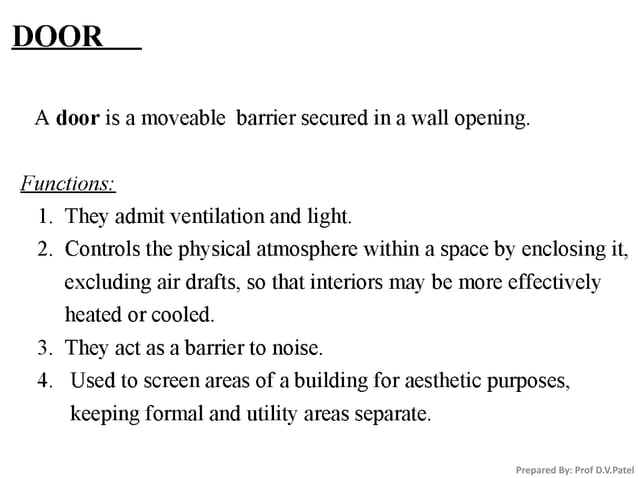 Door and window | PPTX