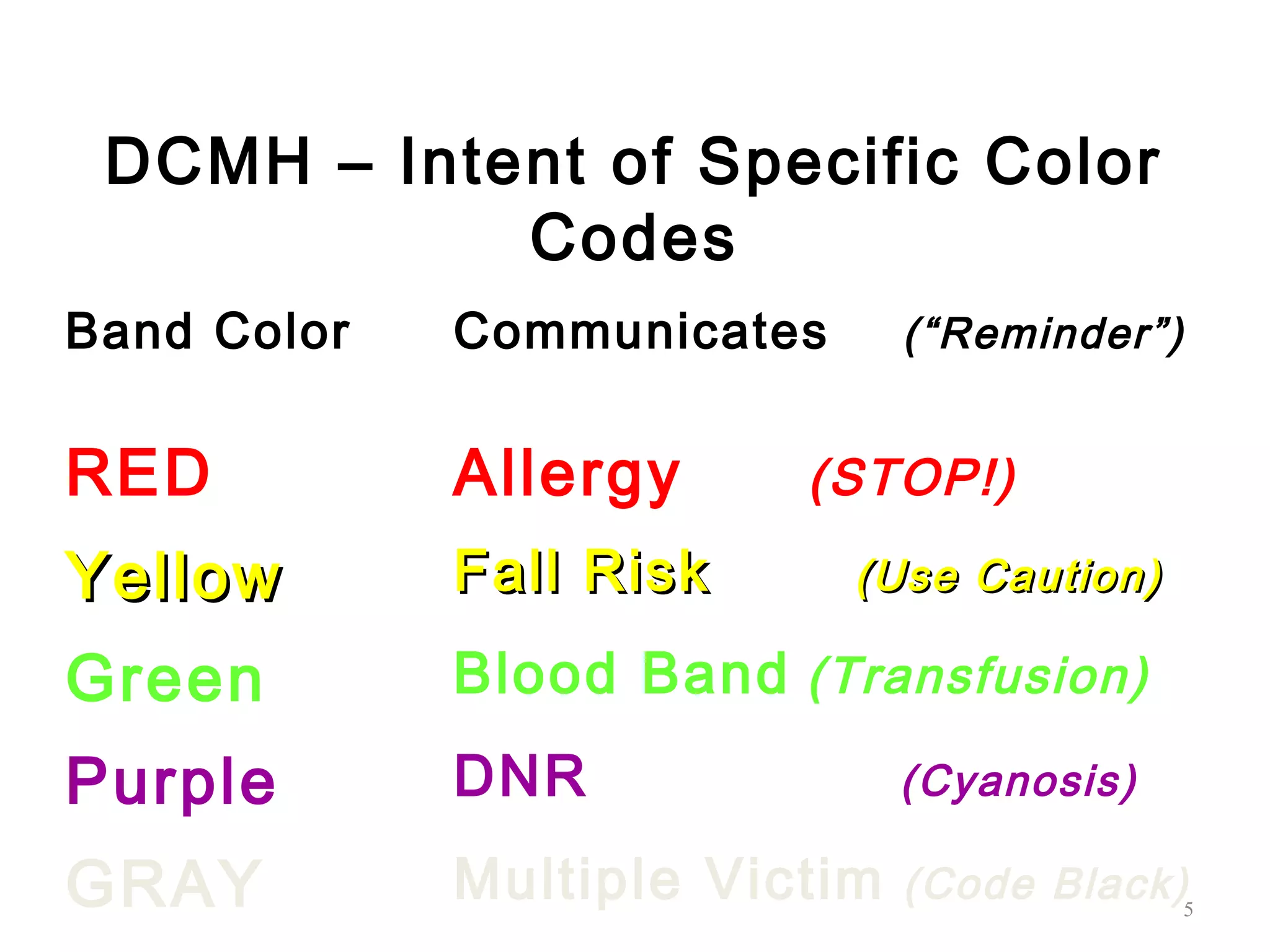 Color of Safety Wristbands | PPT