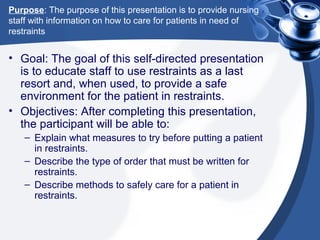 Patient Restraints | PPT