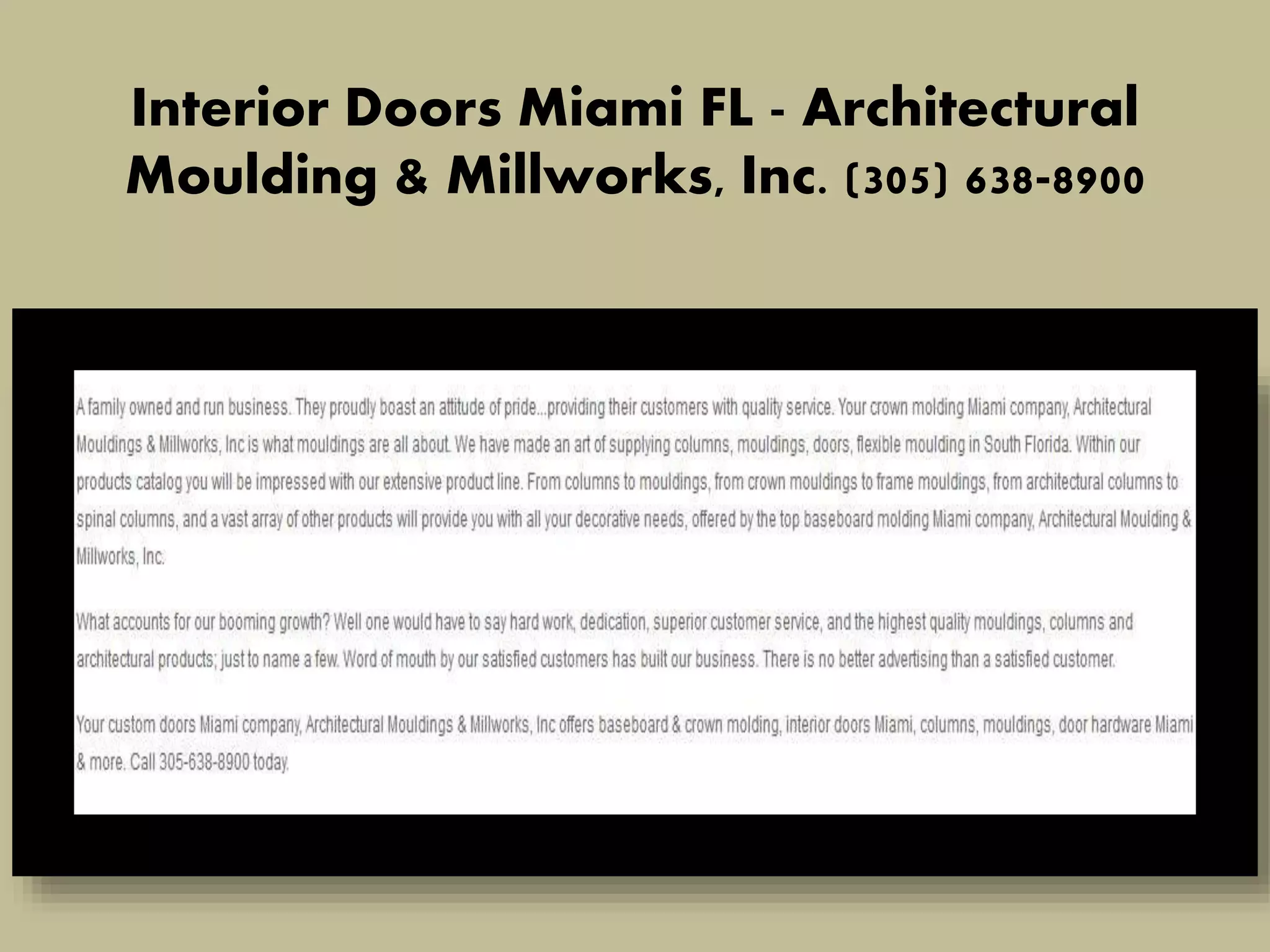 Crown Molding Miami | PPTX