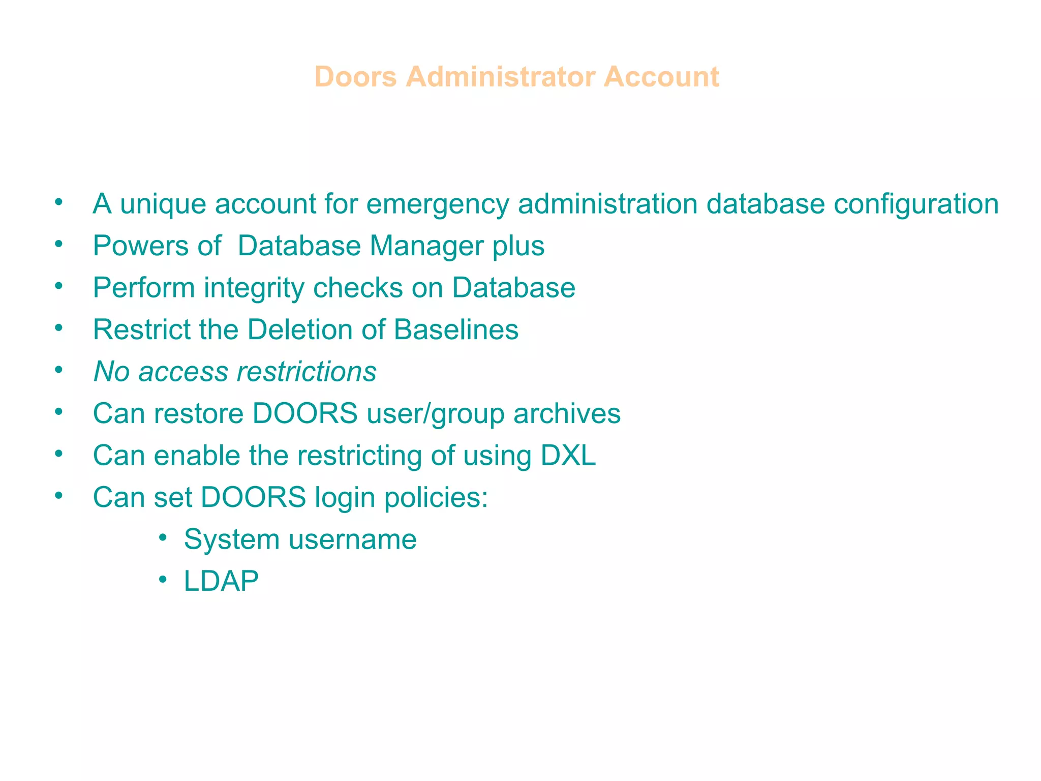 Dynamic Object Oriented Requirements System Doors Ppt Databases Computer Software And
