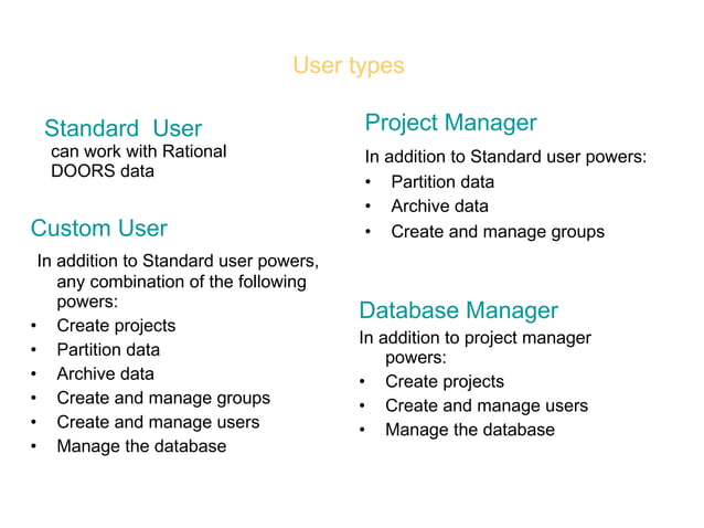 Dynamic Object-Oriented Requirements System (DOORS) | PPT | Databases | Computer Software and ...