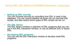 Dynamic Object-Oriented Requirements System (DOORS) | PPT