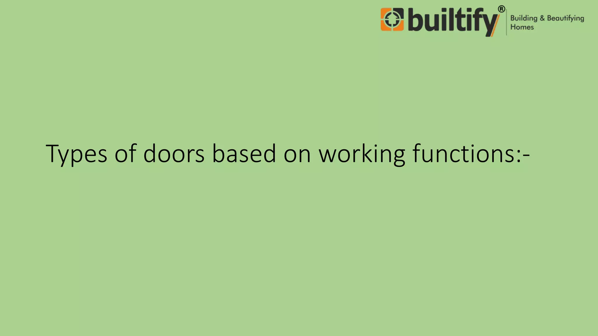 Doors and it's types | PPTX