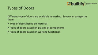 Doors and it's types | PPTX
