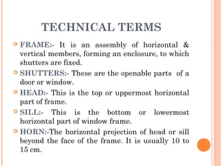 Window Framing Terminology