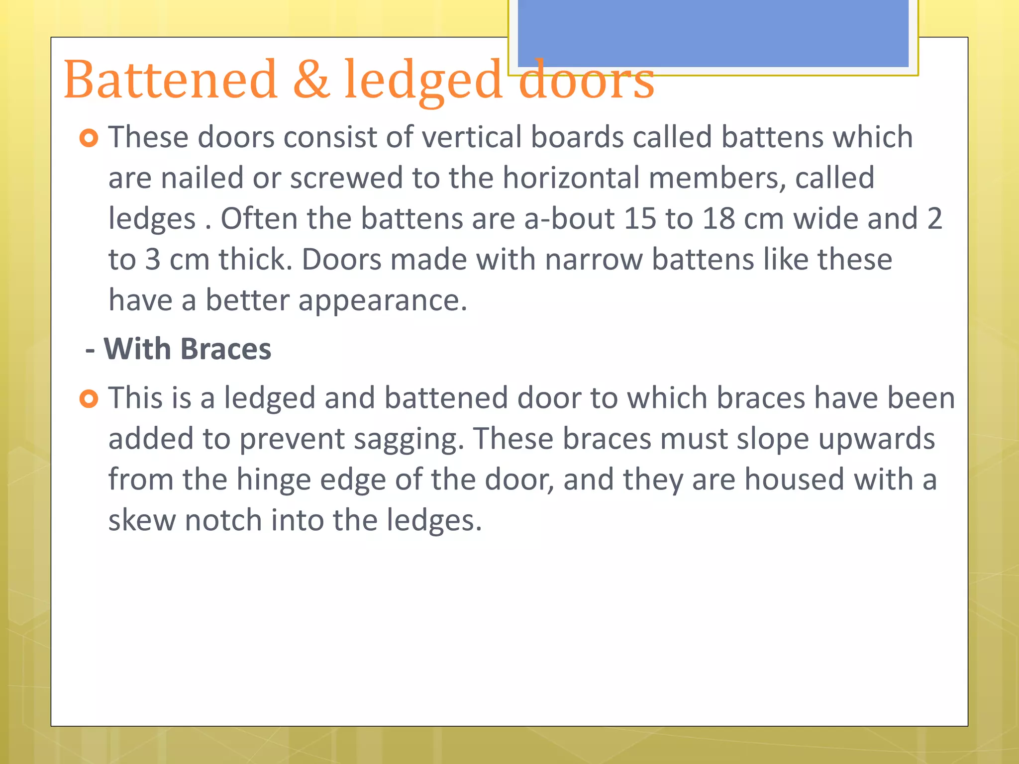Doors and windows | PDF