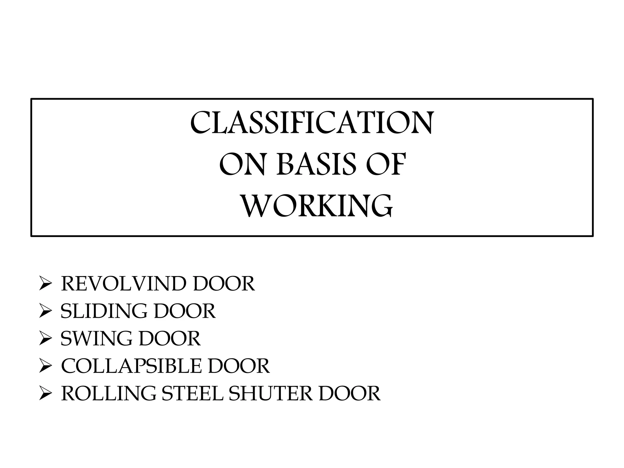 types of Doors and windows, | PPTX