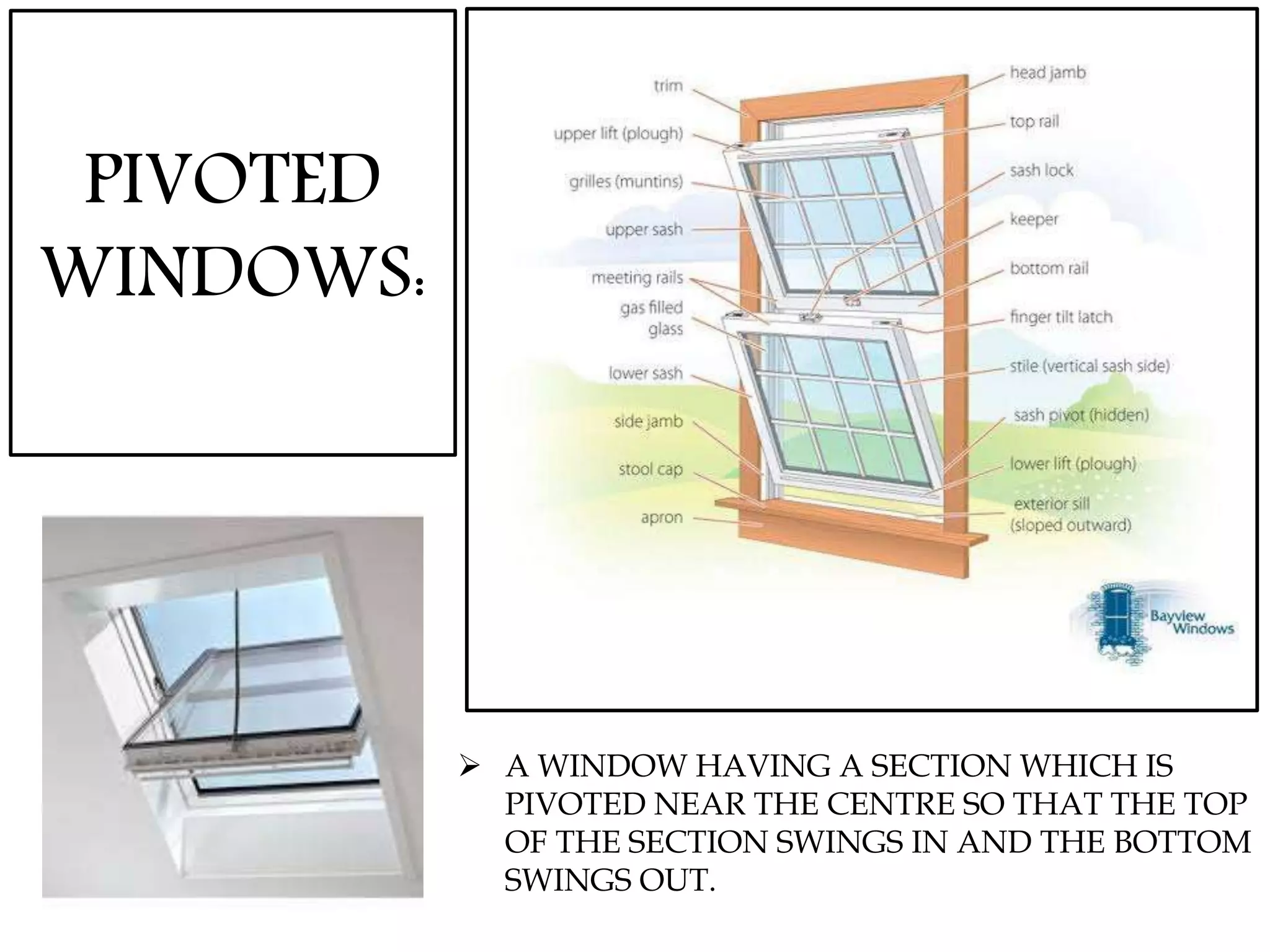 types of Doors and windows, | PPTX