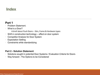Standardization of Door Systems | PPT