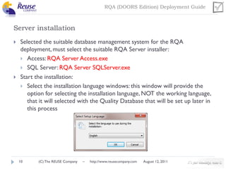 Requirements Quality Analyzer (DOORS Edition): Deployment Guide | PDF