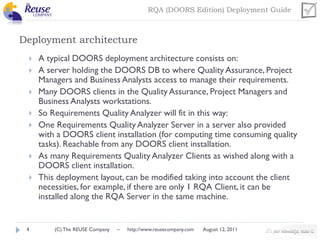 Requirements Quality Analyzer (DOORS Edition): Deployment Guide | PDF