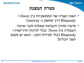 DOORS Rhapsody integration via Gateway | PPT