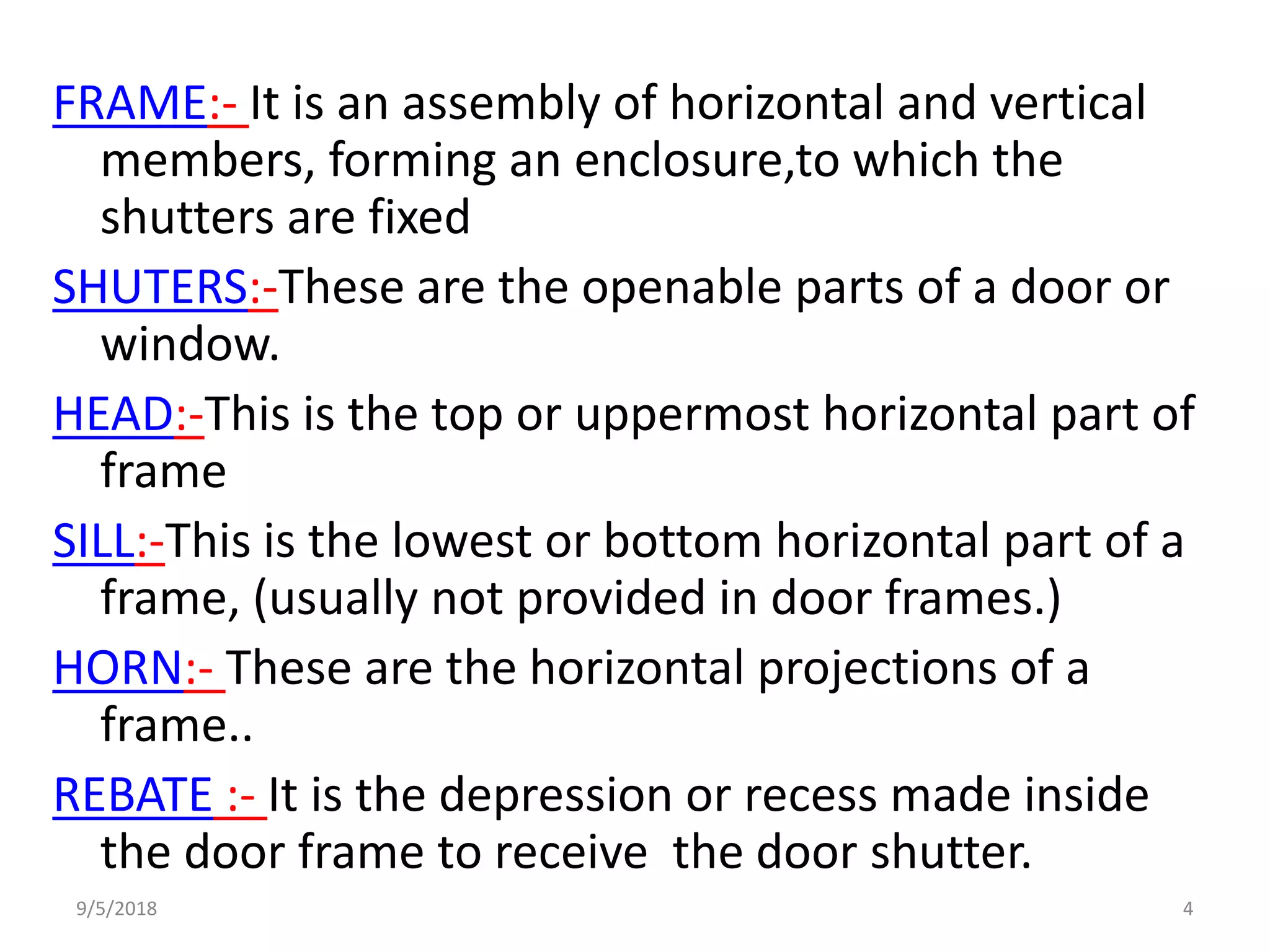 Doors & Its types | PPTX
