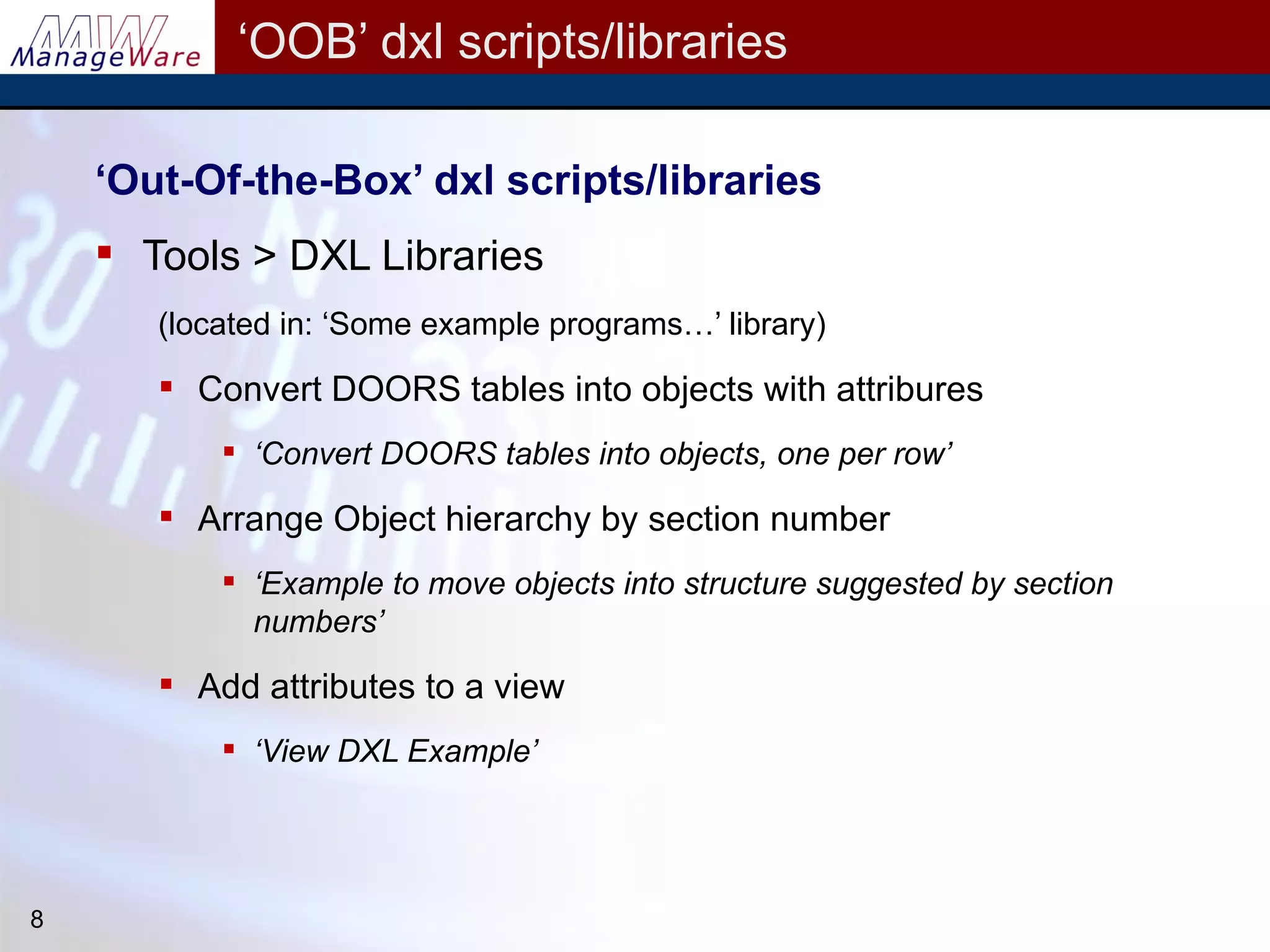 DOORS Tips and Tricks | PPT