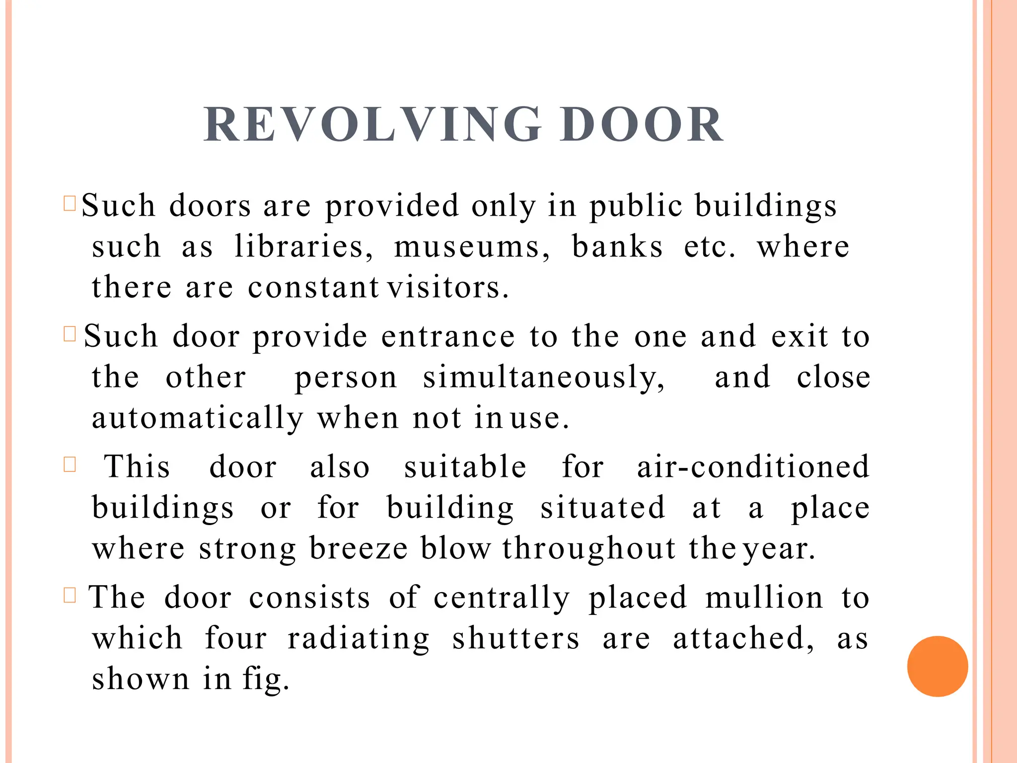 types and uses of Doors and windows in building construction | PPTX