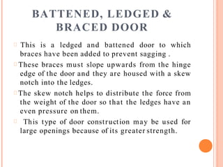 types and uses of Doors and windows in building construction | PPTX