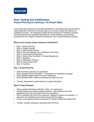 Door testing 10_steps | PDF