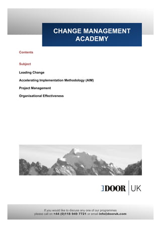 DOOR UK - Change Management Academy | PDF