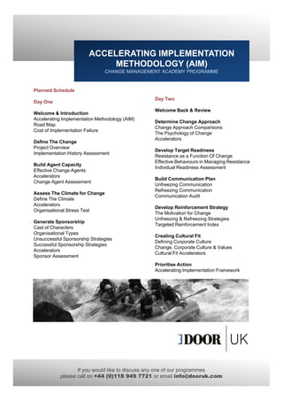 DOOR UK - Change Management Academy | PDF