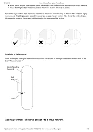 Aeotec Door and window sensor 7 User guide | PDF
