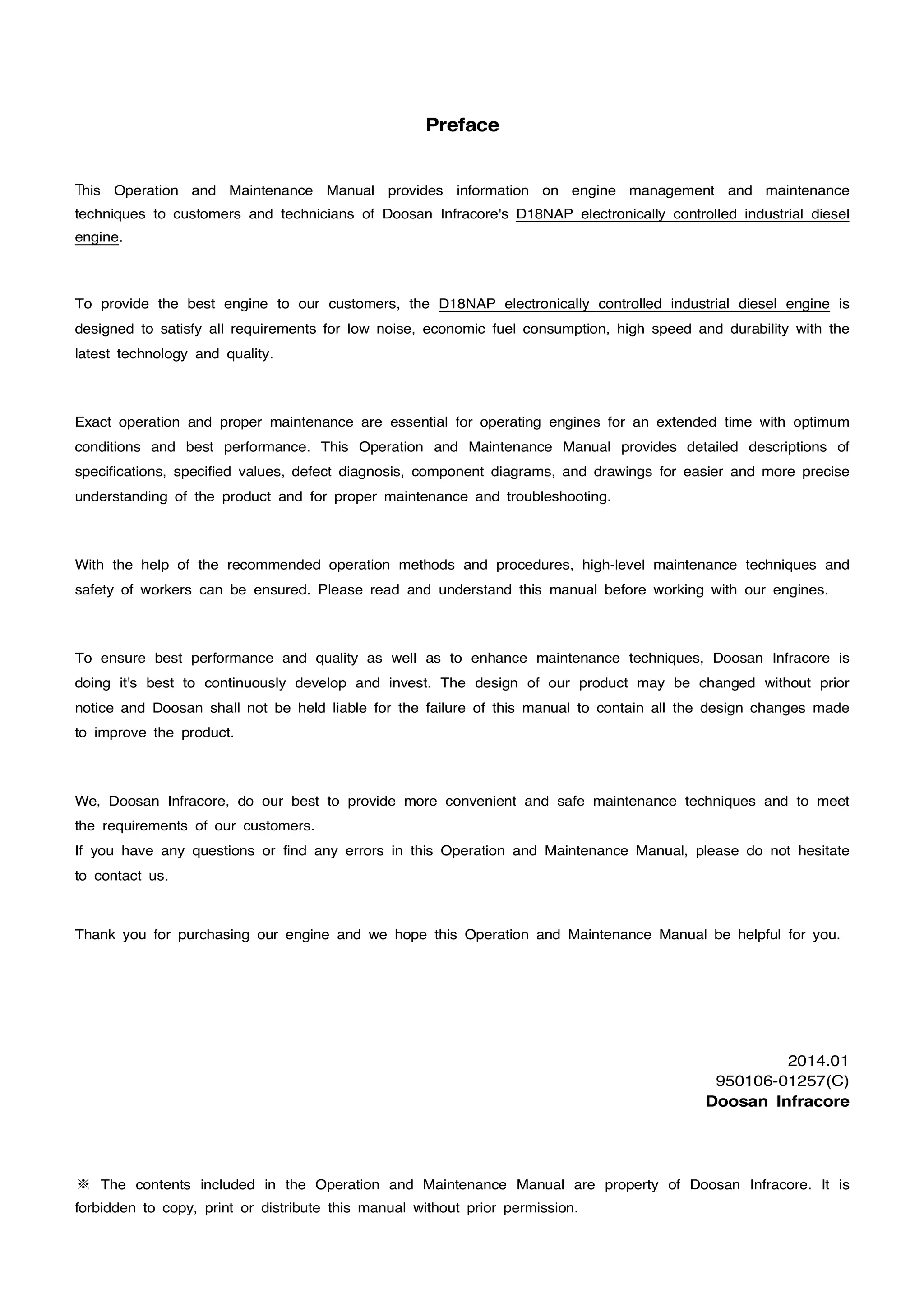 Doosan d18 nap diesel engine service repair operation maintenance manual | PDF