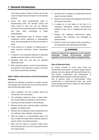 Doosan d18 nap diesel engine service repair operation maintenance ...