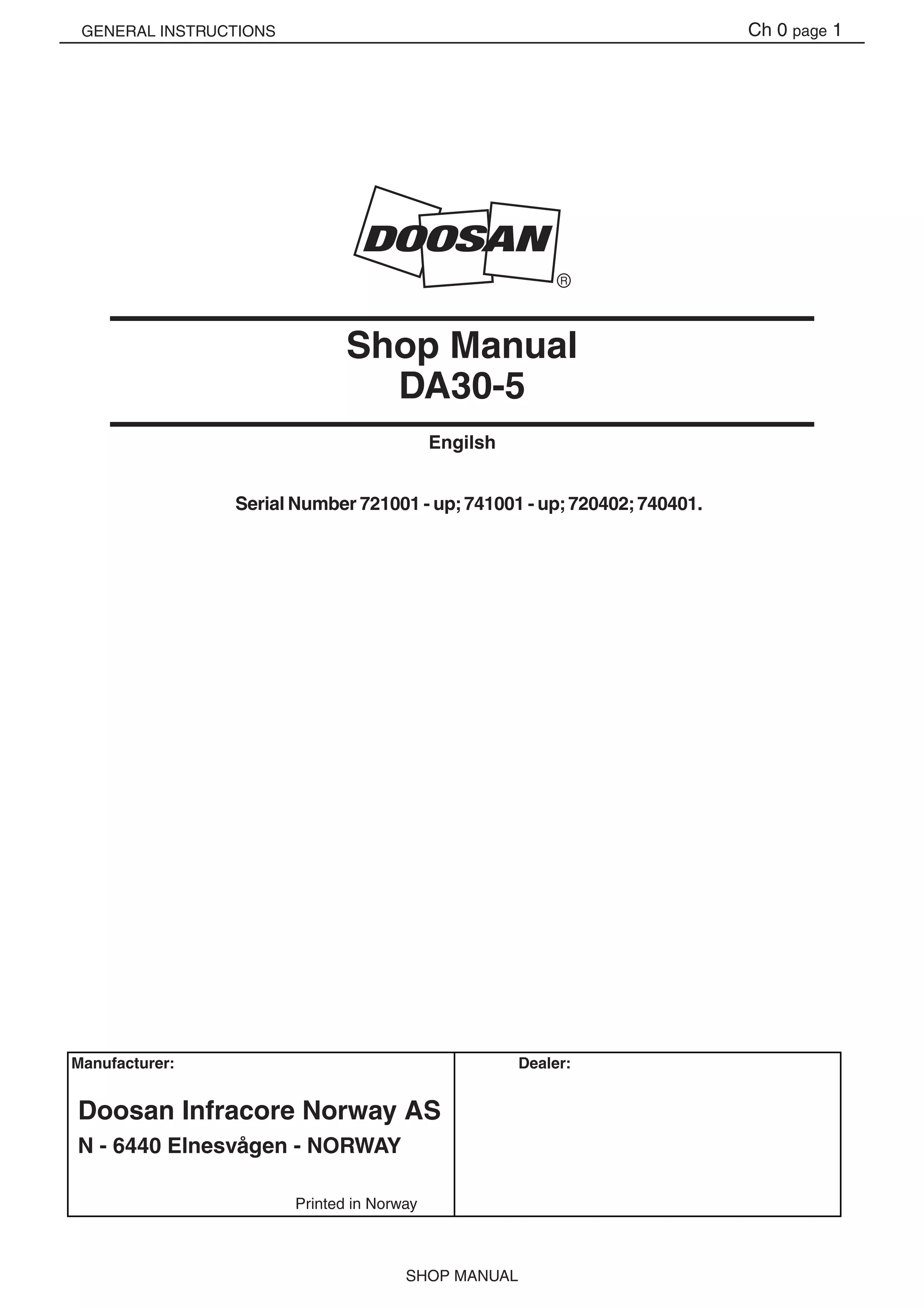 Doosan da30 5 articulated dump truck service repair manual | PDF