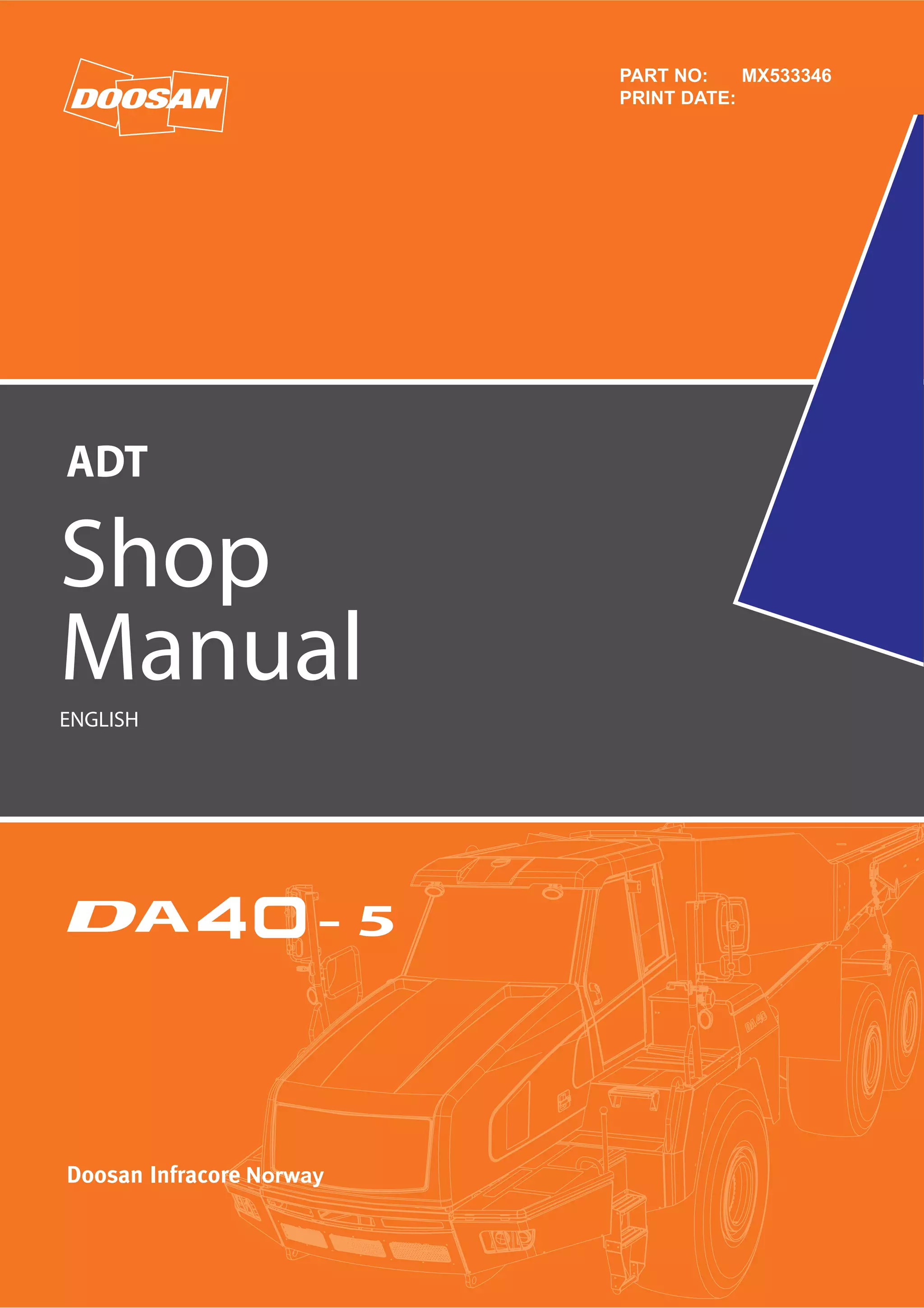 Doosan da40 5 articulated dump truck service repair manual | PDF