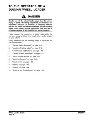 Doosan dl420 wheel loader service repair manual | PDF