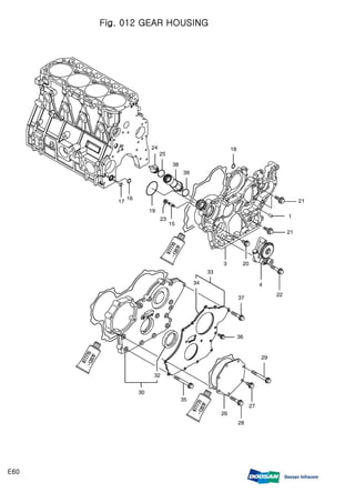 Doosan e60 compact excavator parts catalogue manual | PDF