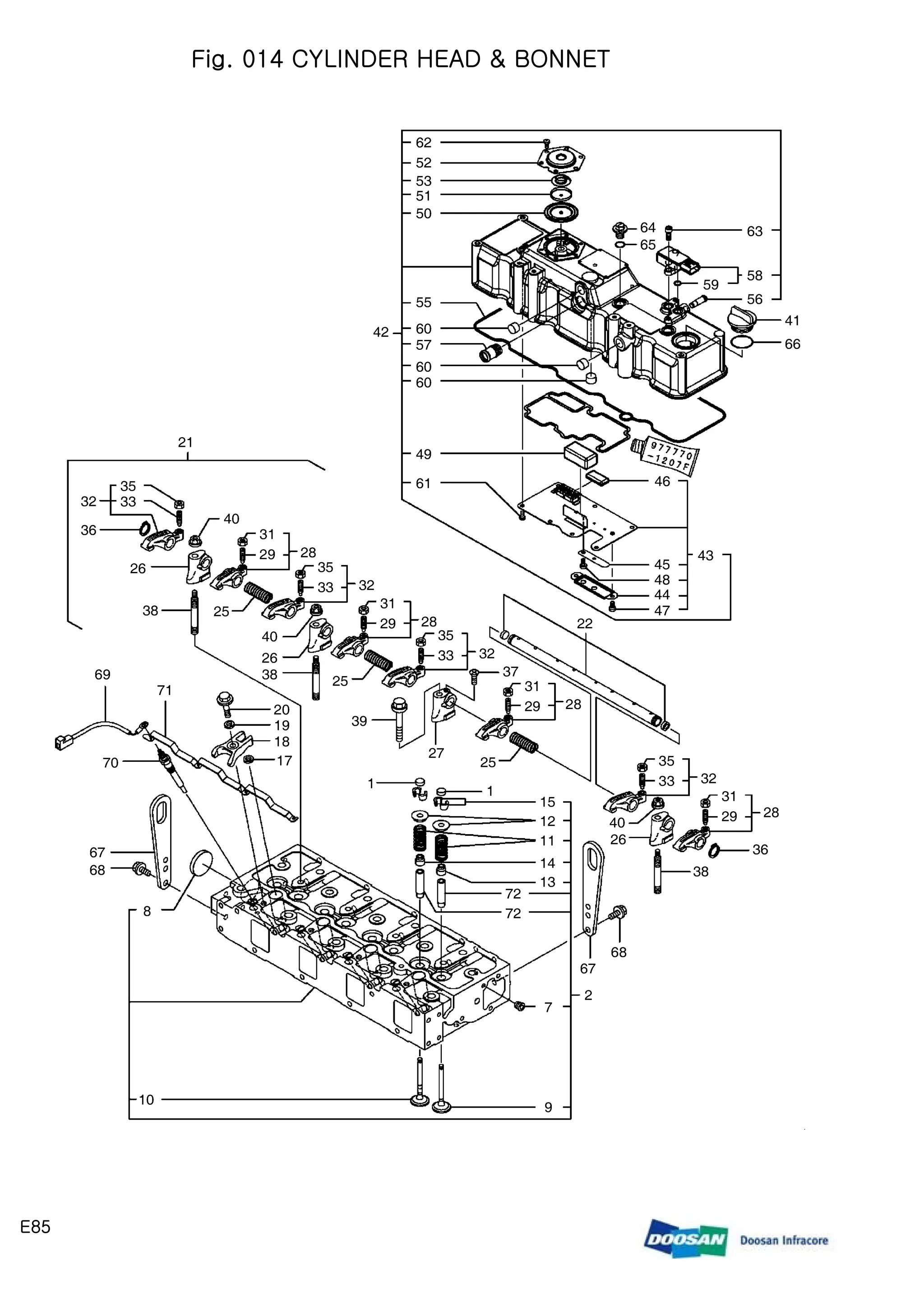 Doosan e85 compact excavator parts catalogue manual | PDF