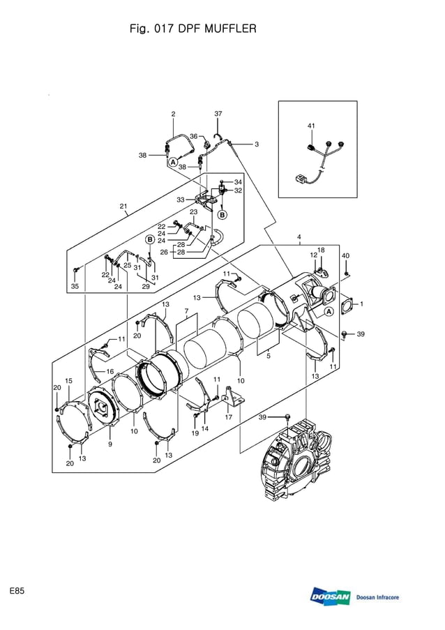 Doosan e85 compact excavator parts catalogue manual | PDF