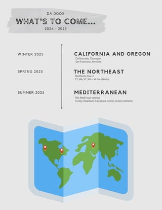 Doox Tour History 2014 to 2025, updated 9/4/24 | PDF