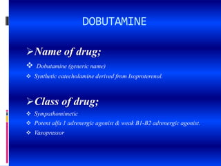 Dopamine & dobutamine | PPTX