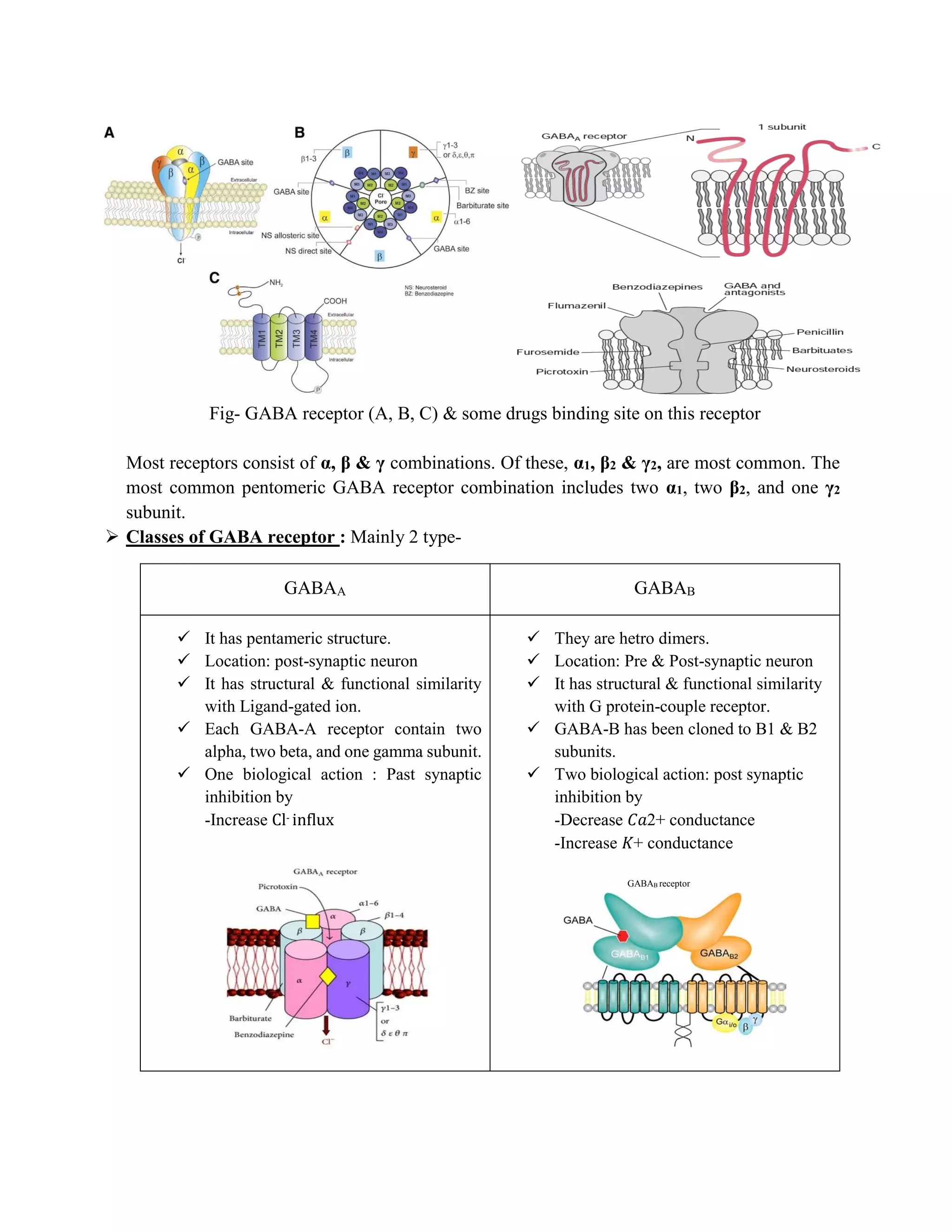Dopamine & GABA receptor in a nutshell | PDF