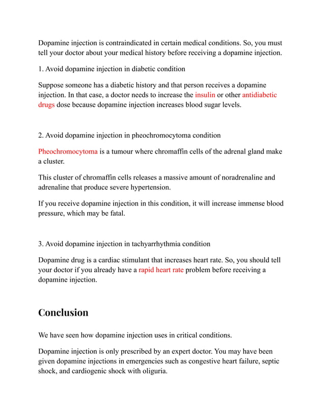 Dopamine injection uses.pdf.pdf | First Aid | Injuries