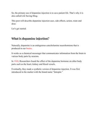 Dopamine injection uses.pdf.pdf | First Aid | Injuries