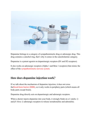 Dopamine injection uses.pdf.pdf | First Aid | Injuries