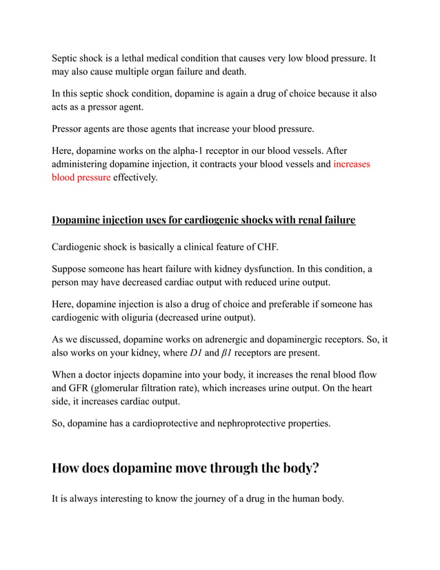 Dopamine injection uses.pdf.pdf | First Aid | Injuries