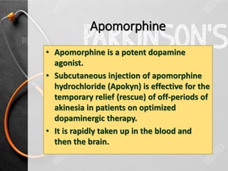 Dopamine receptor agonists | PPSX