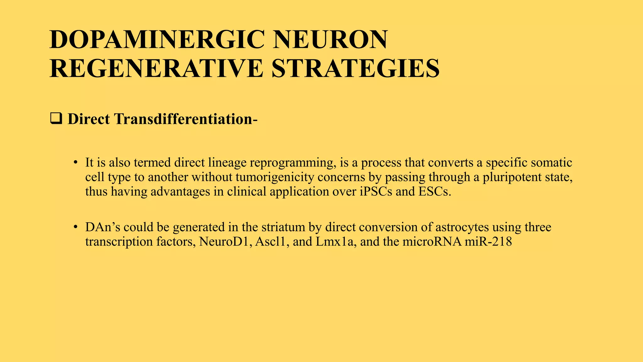 Dopaminergic cell replacement therapy in Parkinson disease by ...
