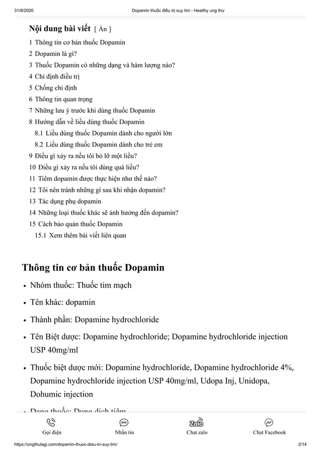 Dopamin thuoc dieu tri suy tim | PDF