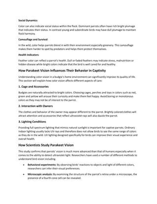 Do Parakeets See Color: Fascinating Vision abilities | PDF