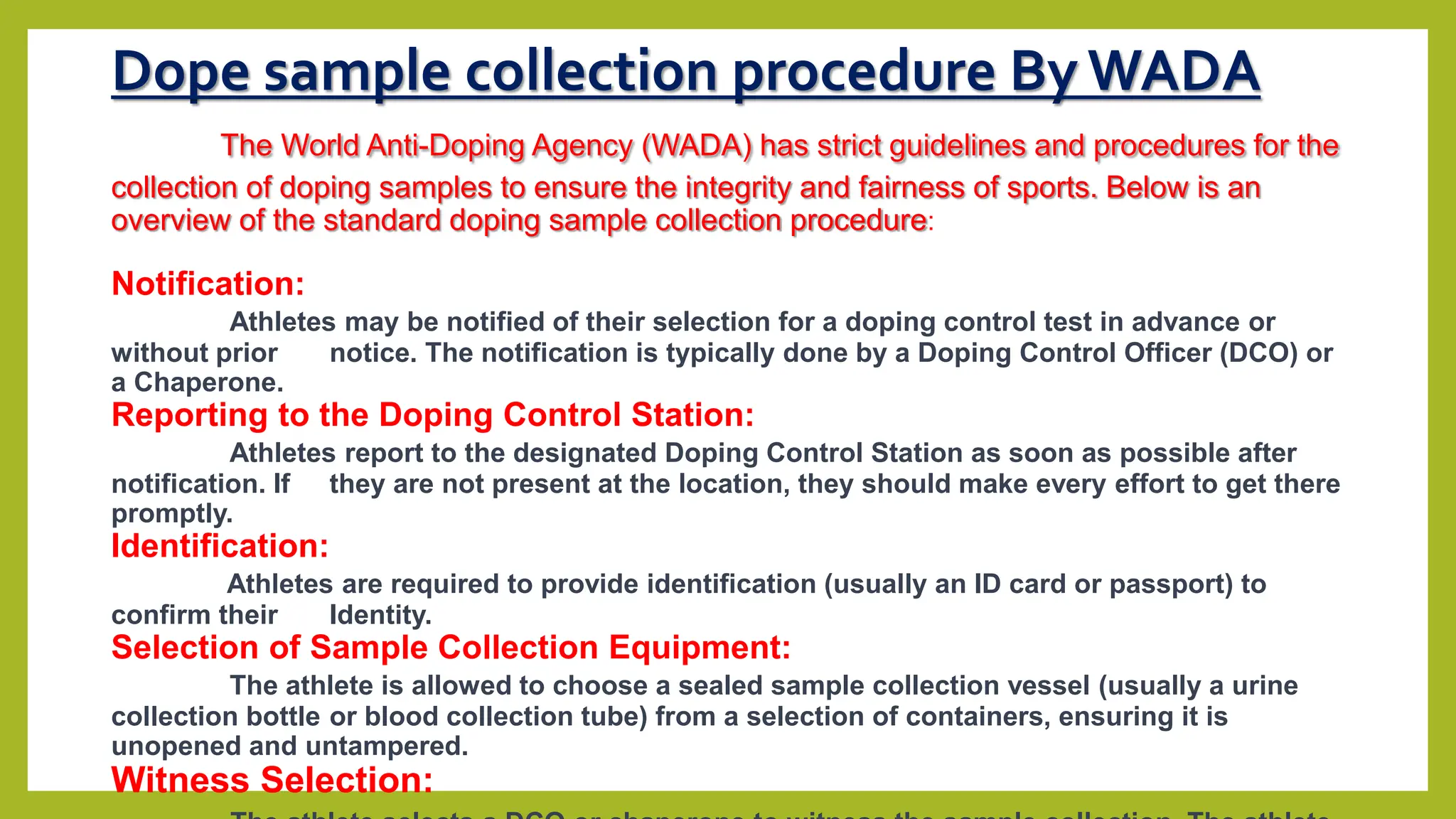 Dope sample collection procedure By WADA.pptx